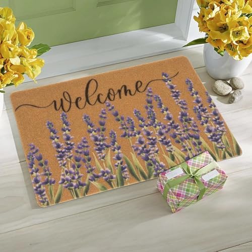 CaySep Spring Lavender Welcome Door Mat Floral Decorative Doormat ...