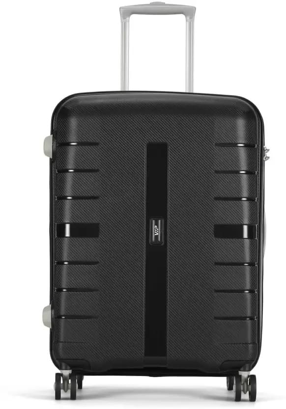 VIP Voyager Pro SM+MD+LR Polypropylene Hard Sided 4W Black Suitcase ...