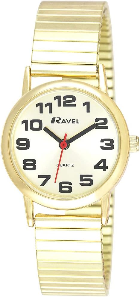Ravel Women's Easy Read Watch with Big Numbers on Stainless Steel ...