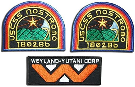 ONEKOOL Alien Movie Weyland Nostromo USCM Crew Costume Iron On Patches ...