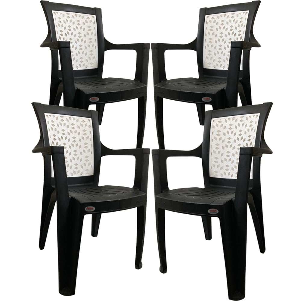 SkyGlamour Supreme Hexa Plastic Chair | Armrest Chairs for Living Room ...