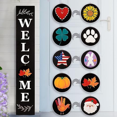 Amazon.com : Welcome Sign for Front Door – 7 Piece Dual Sided Seasonal ...
