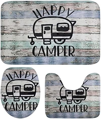 Amazon.com: Syhonic Bathroom Rugs Sets 3 Piece, Happy Camping Bath Rug ...