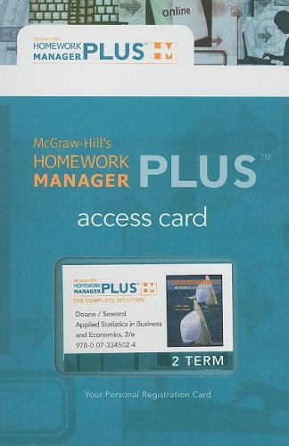 Homework Manager Plus Passcode Card to accompany Applied Statistics in ...