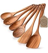 Amazon.com: Boxiki Kitchen Luxury Teak Wood Utensil Set - Elegant 6 ...