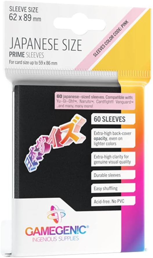 Amazon.com: Prime Japanese Size Card Sleeves | 60 Pack of 62 mm by 89 ...