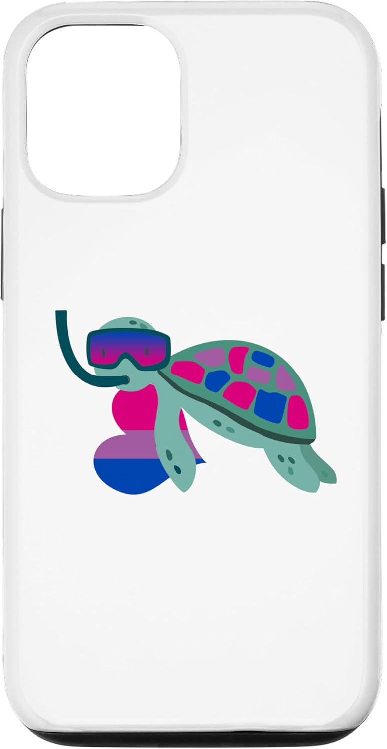 iPhone 1212 Pro Cute Turtle Bisexual Flag Heart Subtle LGBT Bi Gay ...