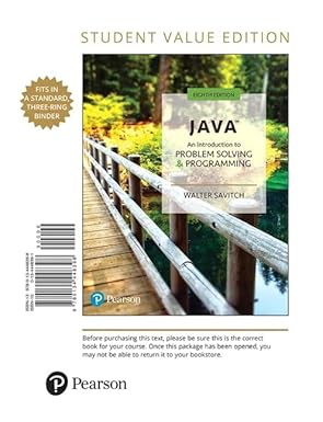 Java: An Introduction to Problem Solving & Programming : Savitch ...