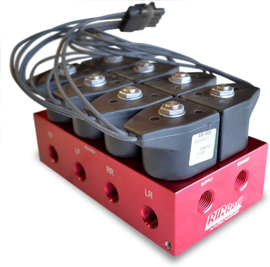 Amazon.com: Ridetech 31937400 4-Way Big Red Air valve (Fittings not ...