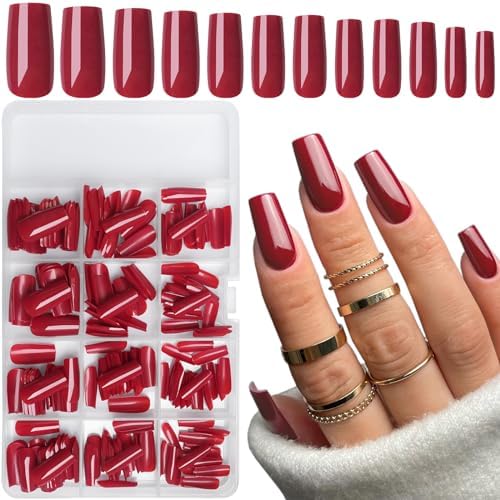 Amazon.com: LuckForever 120pc French Tips Press on Nails Long Square ...
