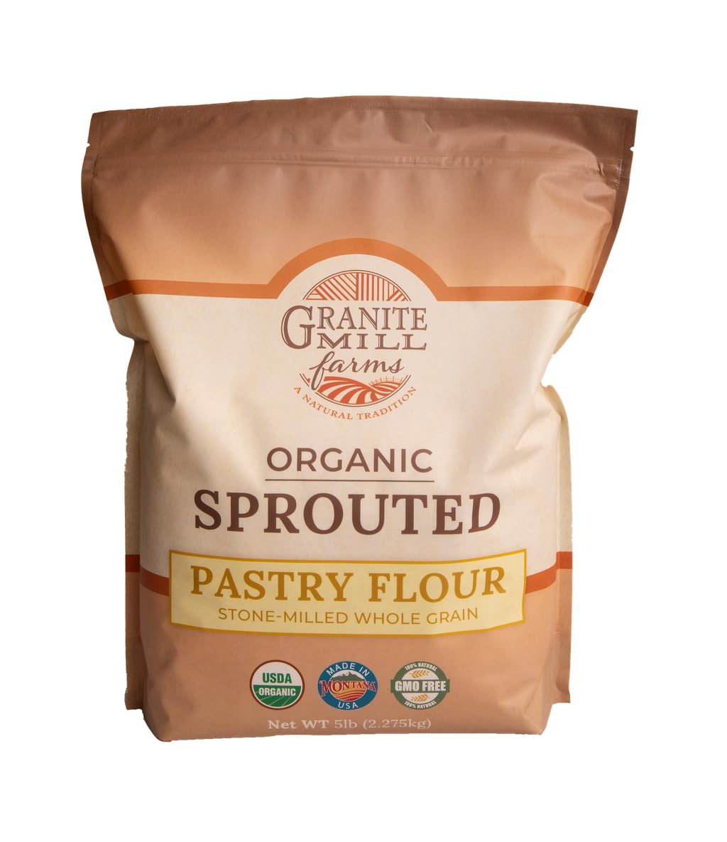 Amazon.com : Granite Mill Farms Sprouted Organic Pastry Flour, 5 lb ...