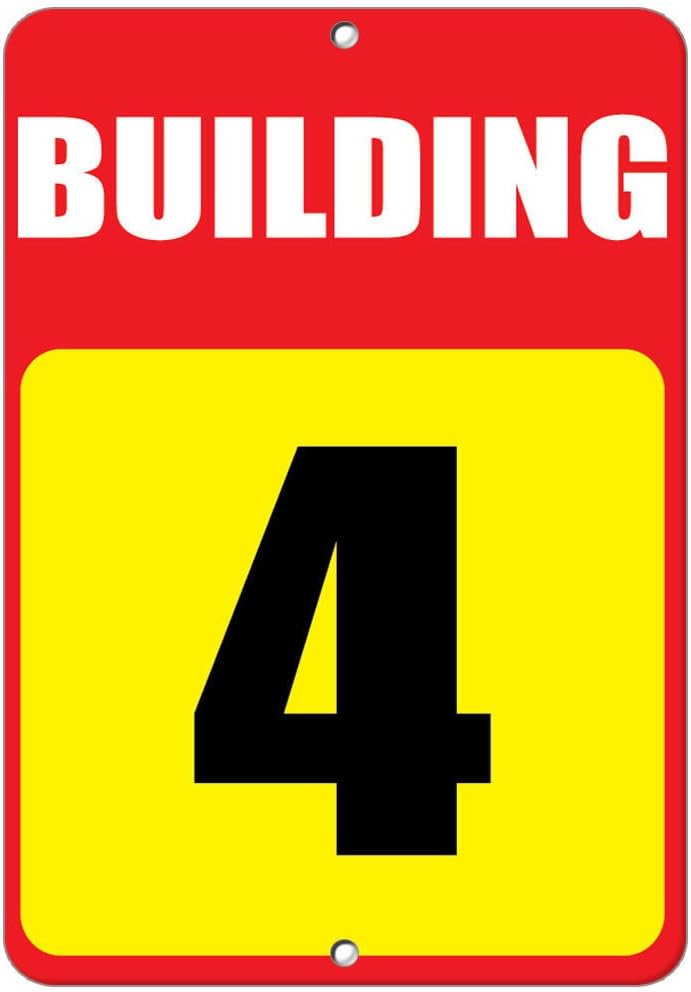 Amazon.com : Building Number 4 Business Sign Feature Department LABEL ...