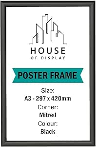 HOUSE OF DISPLAY A3 Frame - 25mm Aluminum Poster Snap Frame - 42x30 cm ...