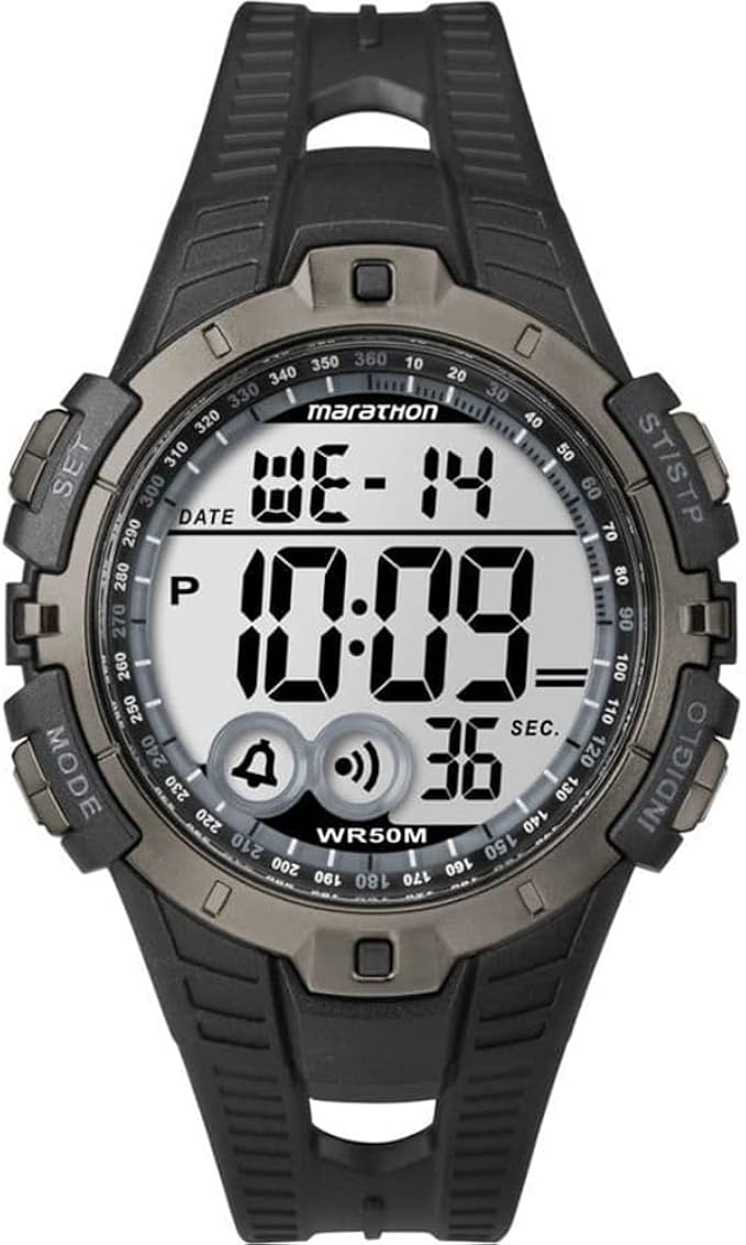 Timex Men's Marathon by Timex 46mm Digital Black Resin Strap Watch ...