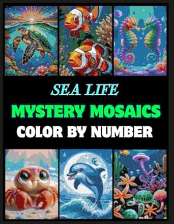 Amazon.com: Aqua Sea Life Color by Number: Ocean Animals Including ...
