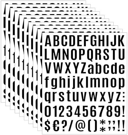 Amazon.com: Qianyu 10 Sheets Black Letter Stickers Mixed Sizes Self ...