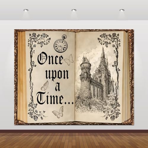 Amazon.com : Once Upon a Time Backdrop 10x8ft Fairy Tale Books Ancient ...