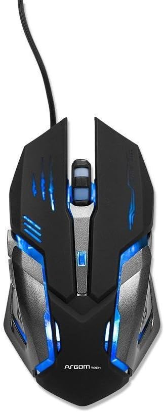 Amazon.com: Argom Tech Gaming Mouse Combat USB Negro Con Luces ...
