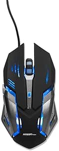 Amazon.com: Argom Tech Gaming Mouse Combat USB Negro Con Luces ...
