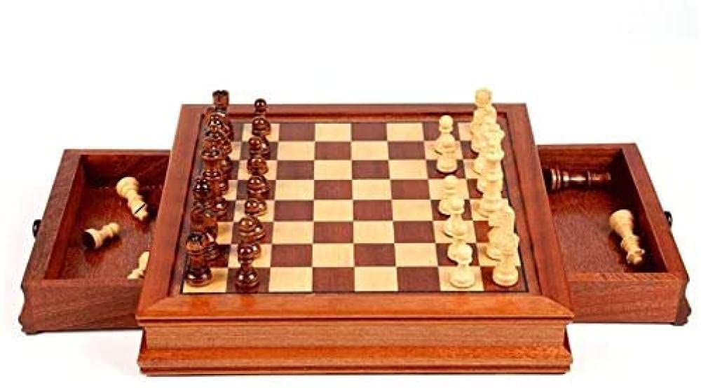 Buy YAYY MNBV Deluxe Chess and Checkers Game Set Wooden Chess Board ...