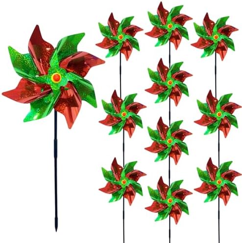 Amazon.com: 10 Pieces 21 Inches Silver Reflective Pinwheels with Stakes ...