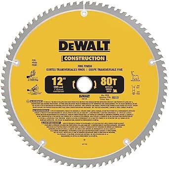 DEWALT DW3128 Series 20 12-Inch 80 Tooth ATB Thin Kerf Cross : Amazon ...
