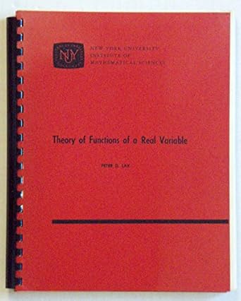 Theory of Functions of a Real Variable: Peter D. Lax: Amazon.com: Books
