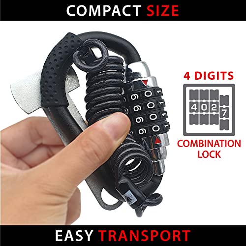 Snapklik.com : KR723B Motorcycle Helmet Lock, Combination Code Lock, T ...