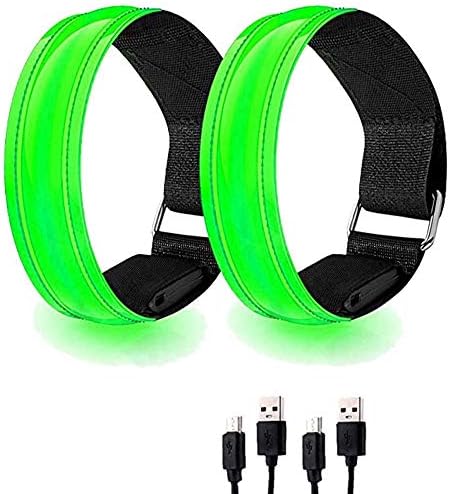 LUXJUMPER LED Armbands, USB Rechargeable Running Lights Night Safety ...