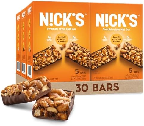 Amazon.com: NICK'S Peanut Chocolate Snack Bar, Keto Nut Snack for ...