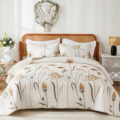 Amazon.com: WONGS BEDDING Quilt Set King,Cute Floral Bedspread Coverlet ...