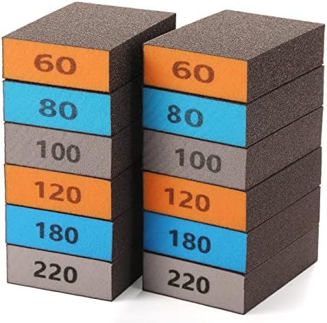 4 Pieces Sanding Blocks with 4 Different Grits(60,100,150,220) Coarse ...