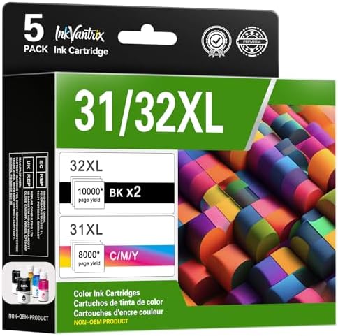 Amazon.com: Esiwerjob 32XL Black Ink Bottle Replacement for 32 XL ...