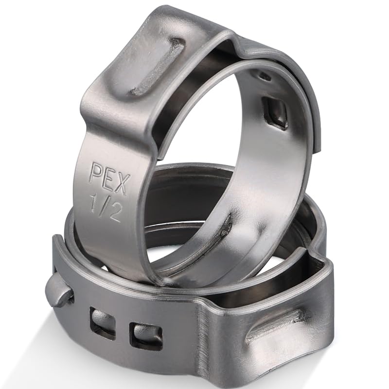 OURU 150 Pack 1/2 Inch Pex Clamps,304 Stainless Steel Pex Cinch Clamps ...