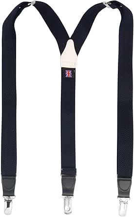 Amazon | [ALBERT THURSTON] アルバートサーストン サスペンダー 細身 ネイビー シェブロン柄 sp0297 | サスペンダー 通販