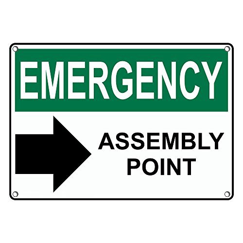 Amazon.com: Weatherproof Plastic Emergency Assembly Point [ Right Arrow ...