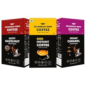 Colombian Brew Coffee Powder Pure Instant 100g, Hazelnut Instant 100g ...
