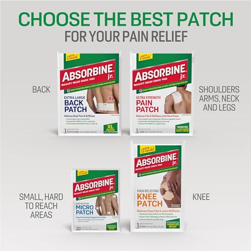 ABSORBINE JR. - Absorbine Jr. - Adesivos Alívio da Dor no Joelho, Patch ...