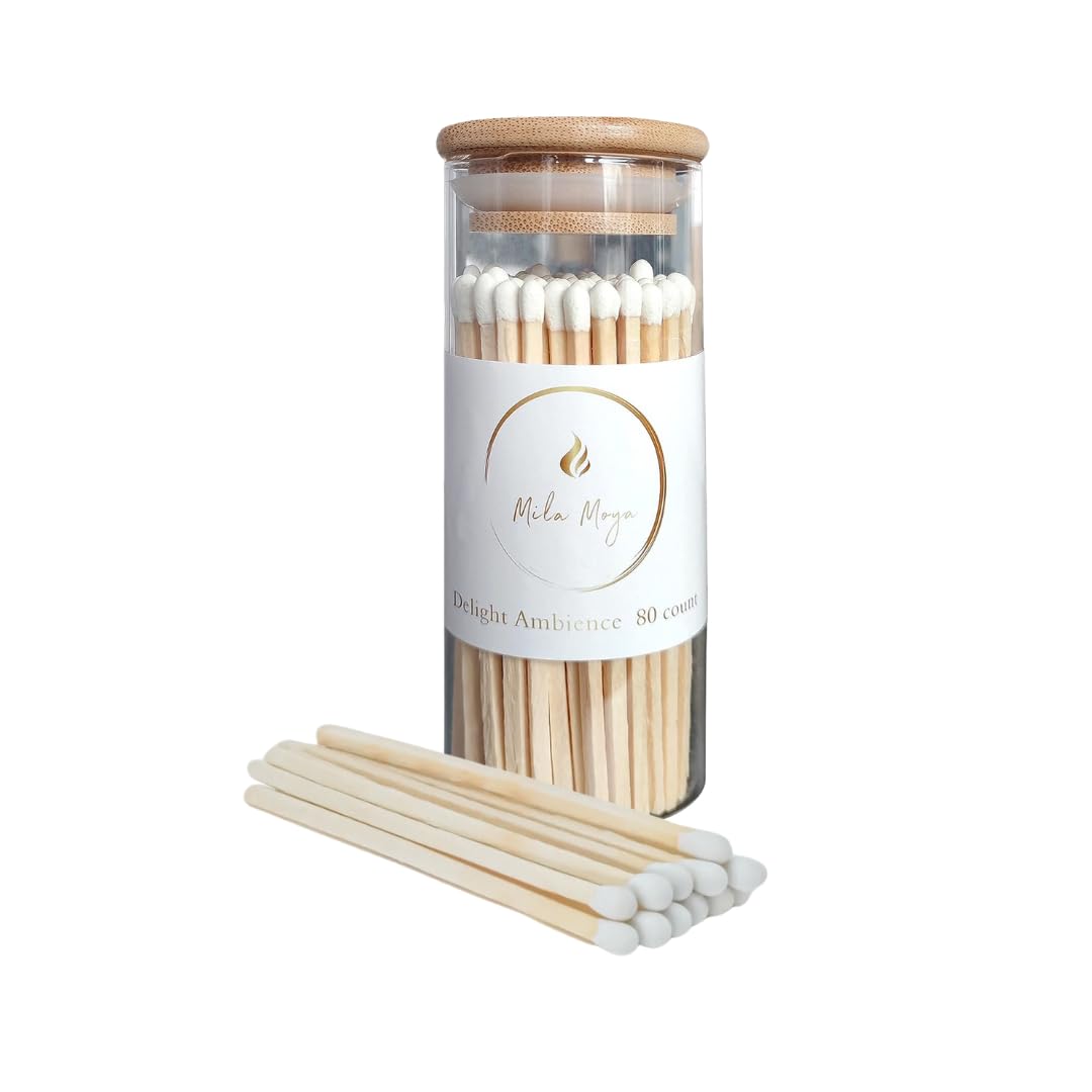 Mila Moya Decorative Wooden Matches 4in/10cm | 80 Count | Long Matches ...