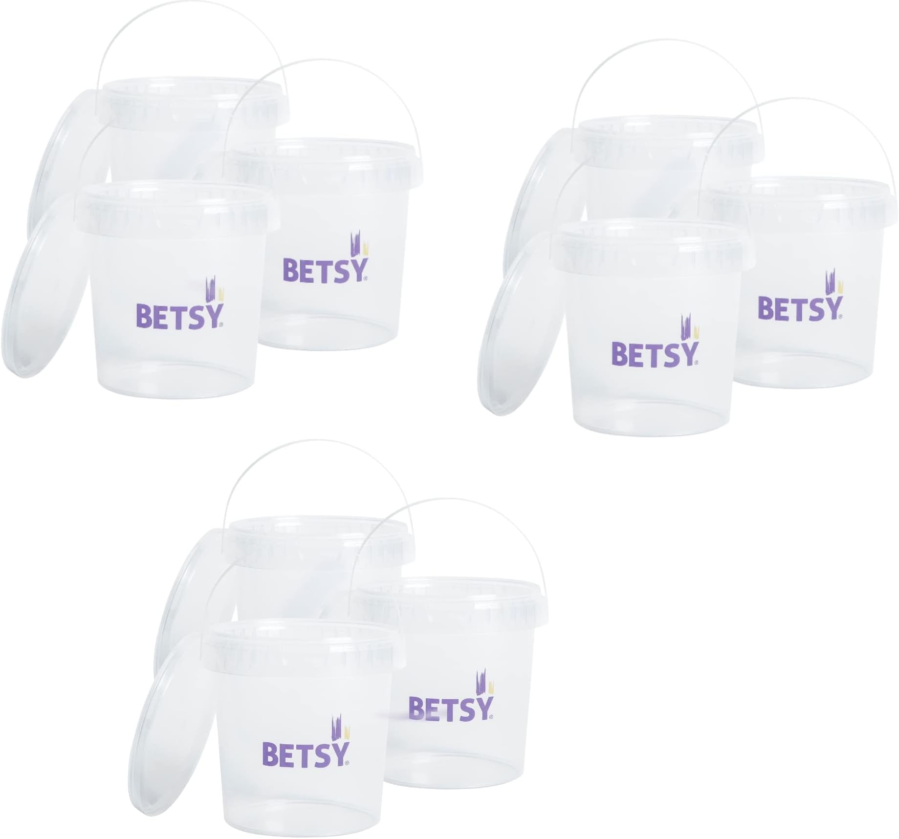 1 Litre Paint Kettle with lids/Pack of 9 - Betsy Group Buckets, Mixing ...