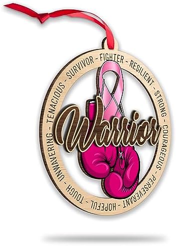 Amazon.com: Breast Cancer Survivor Ornament 2 Layer, Breast Cancer ...