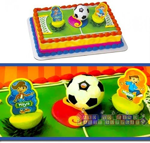 Amazon.com: DecoPac Maya and Miguel Soccer Ball Cake Topper Set (3pc ...