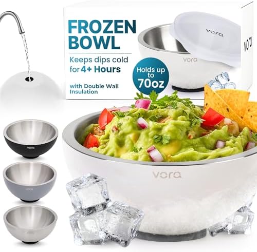 Amazon.com | Vora 70oz Dip Chiller Bowl with Lid | Bright White ...
