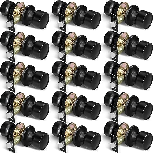 LEIFIDE 15 Pack Black Door Knobs Interior Privacy Door Knobs Bulk Keyless Bedroom Bathroom ...