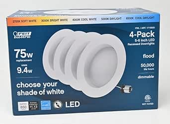 Feit Electric 75W 5-6 inch LED Recessed Downlights 50,000 life hours ...