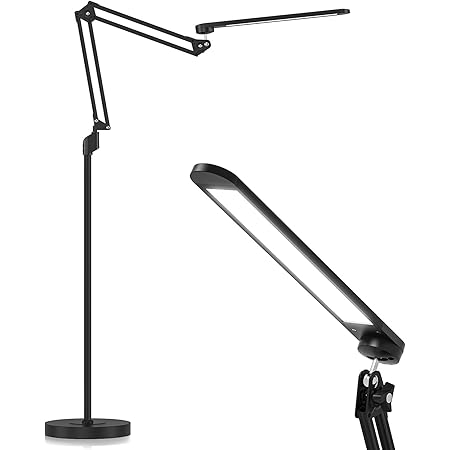 OttLite Dual Shade LED Standing Floor Lamp with Adjustable Stand - Wide ...