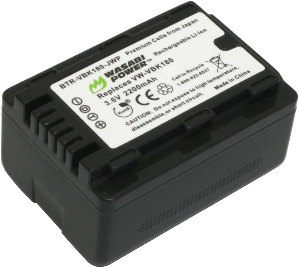 Amazon.com : Wasabi Power Battery for Panasonic VW-VBL090, VW-VBK180 ...