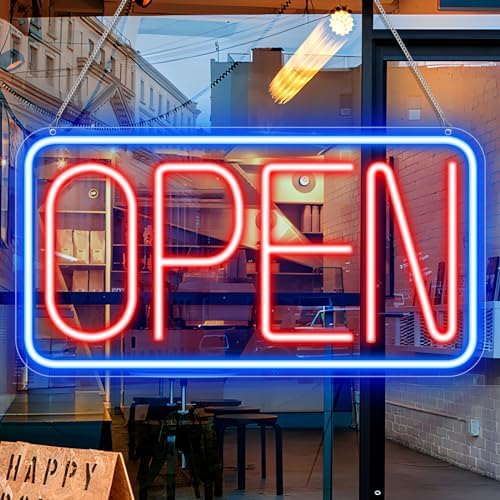 Open Signs for Business, LED Neon Open Sign, 15.7"x7.9" Bright Electric ...
