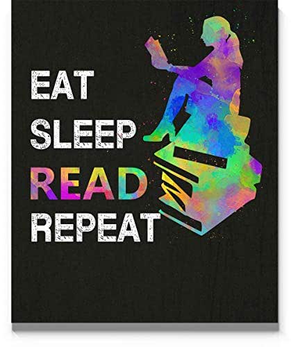 Amazon.com: Eat Sleep Read Repeat Quote Wall Art, 11x14 Unframed Print ...
