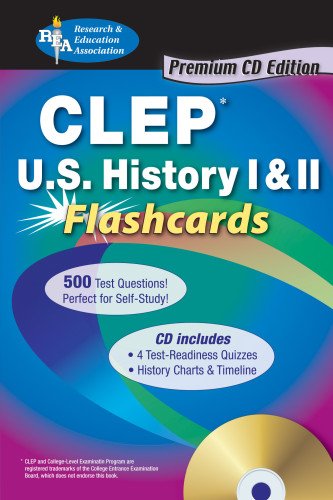 CLEP® U.S. History I & II Flashcards w/CD (CLEP Test Preparation): Bach ...